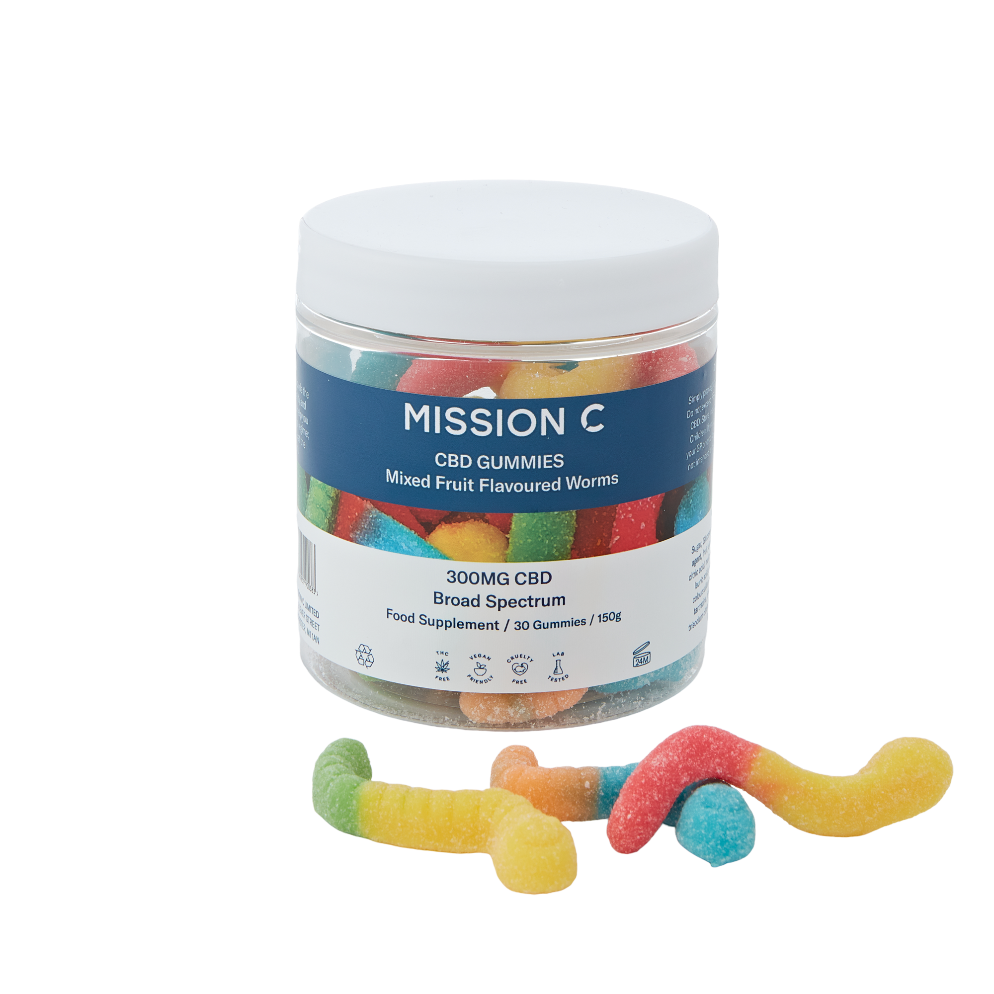 CBD Gummies – Mix Fruit Flavoured Worms – Mission C